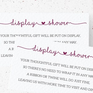 Editable Display Shower Insert Card: Unwrapped Gift Request (digital ...