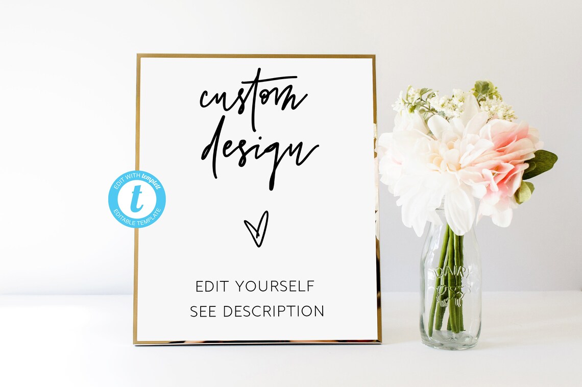 Editable Sign Template Printable Party Signs Custom Sign - Etsy