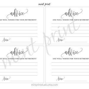 Retirement Advice Printable, Retirement Advice Cards, Retirement Advice ...