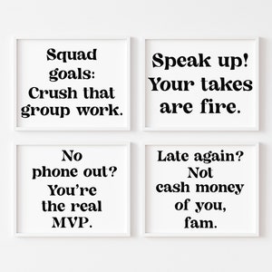 4-pack Gen Z Classroom Posters, Trendy Classroom Decor, Science ...