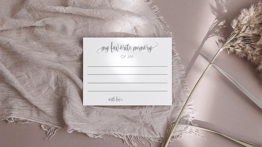 Editable Celebration of Life Memory Cards, Memory Table Funeral Ideas ...