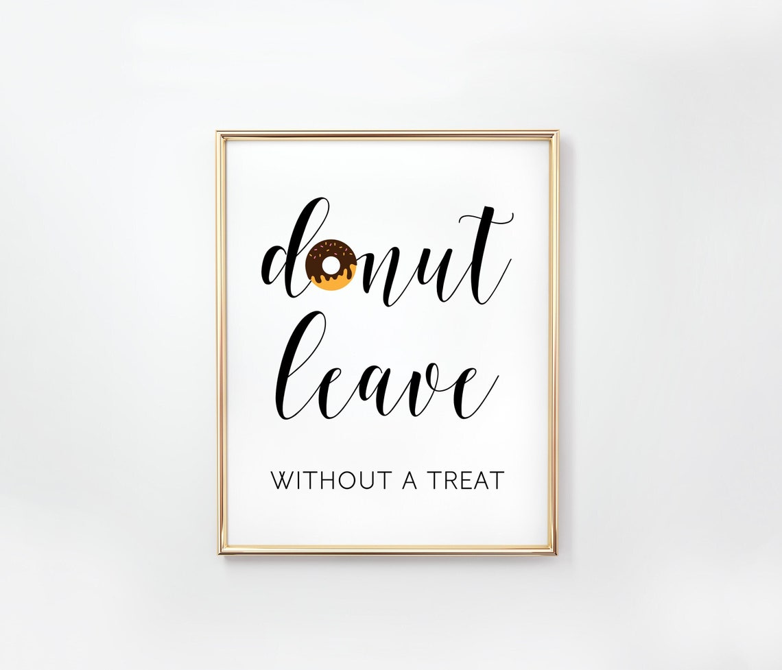 Donut Leave Sign: Wedding, Shower, Party Decor (PDF & JPG) - Etsy