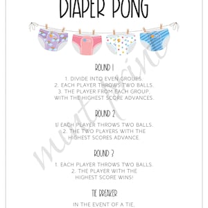 Diaper Pong Game, Diaper Pong Baby Shower Game, Diaper Pong Rules ...