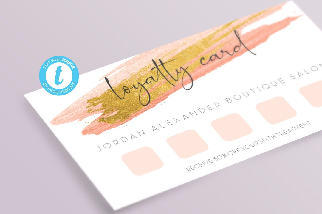 Loyalty Card Template, Loyalty Rewards Card, Loyalty Nail Card ...