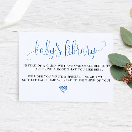 Baby Book Request Card for Baby Shower Book Request Wording - Etsy