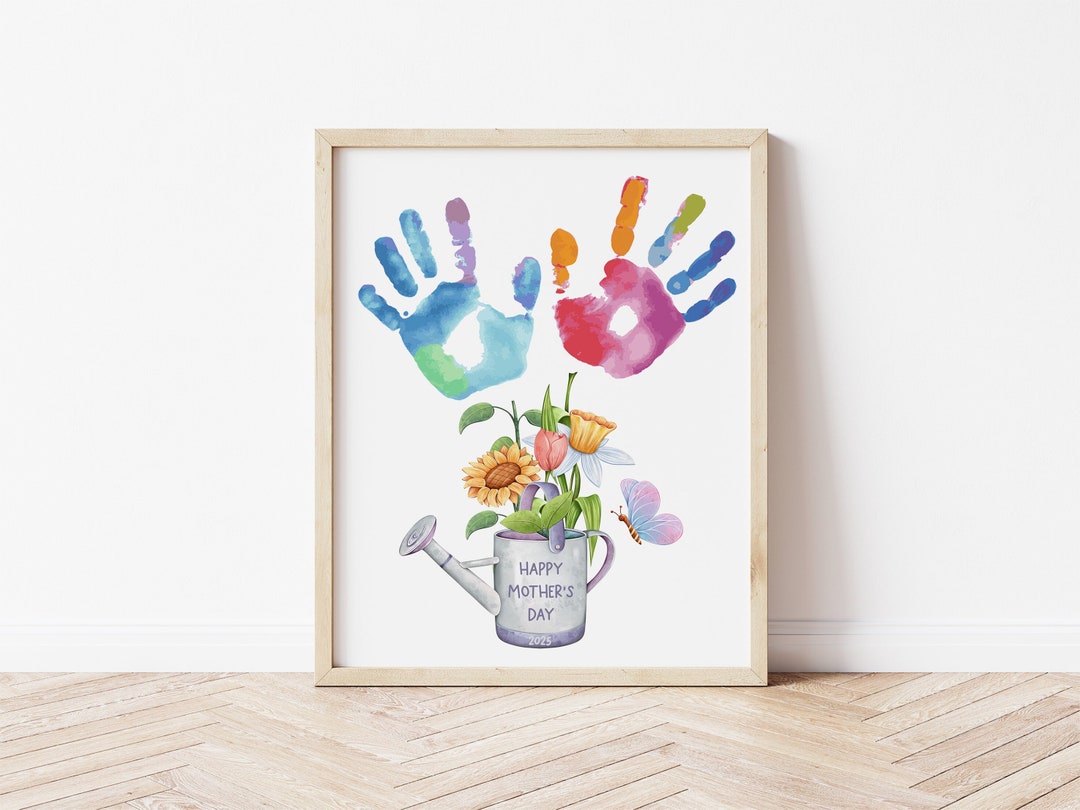 Handprint Mother's Day 2025, Handprint Art Printable for Mom, Handprint ...