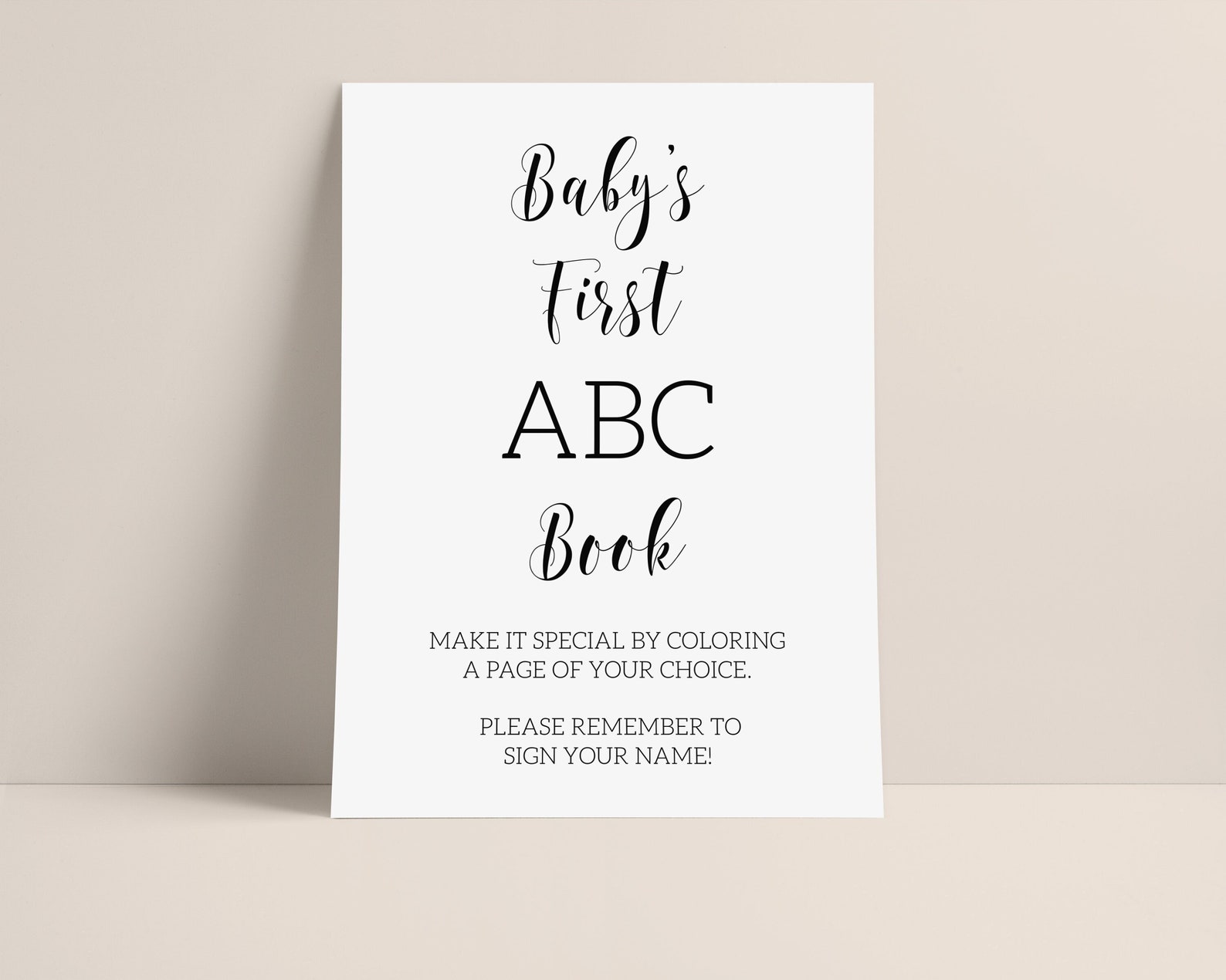 Baby Shower ABC Book Sign: Guest Book Alternative (PDF) - Etsy