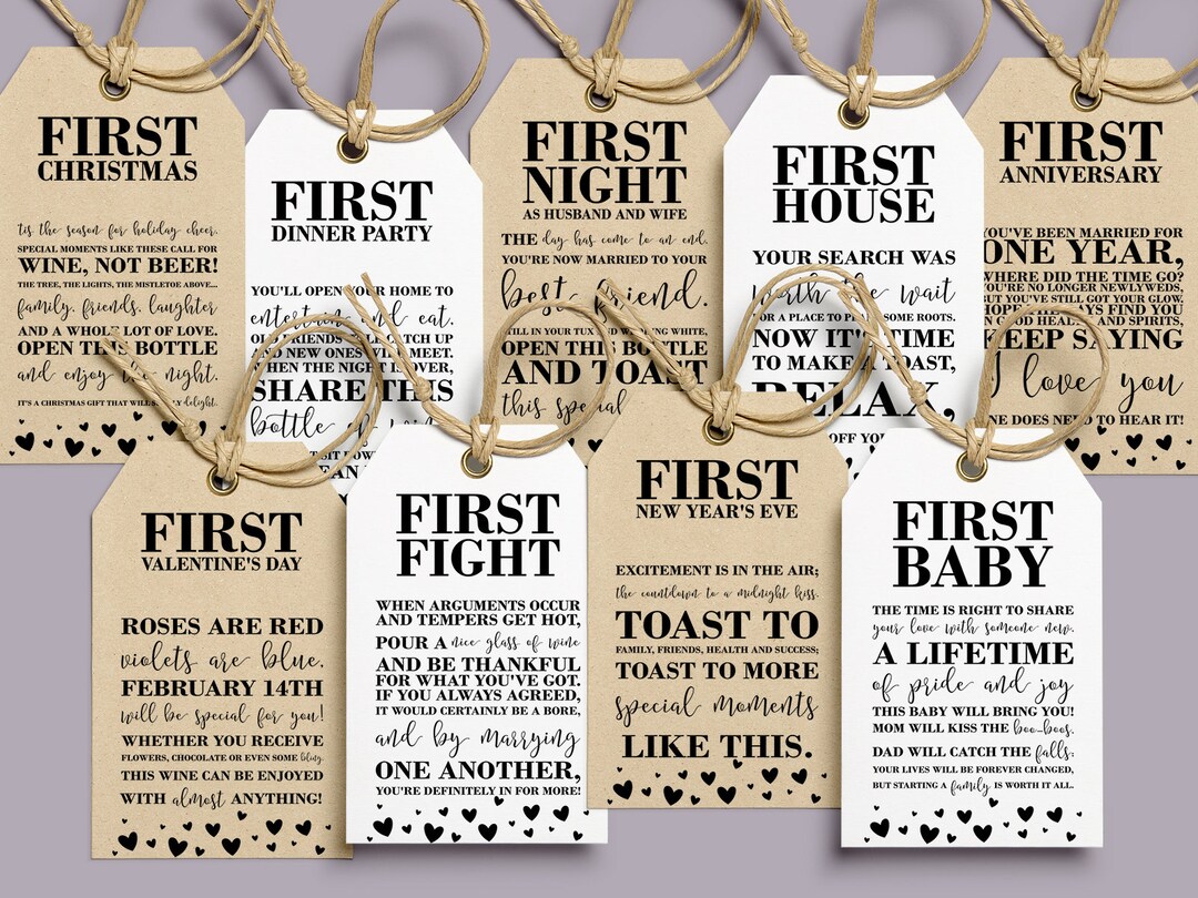 9 Milestone Wine Labels With Hearts, Milestone Wine Tags Bridal Shower ...