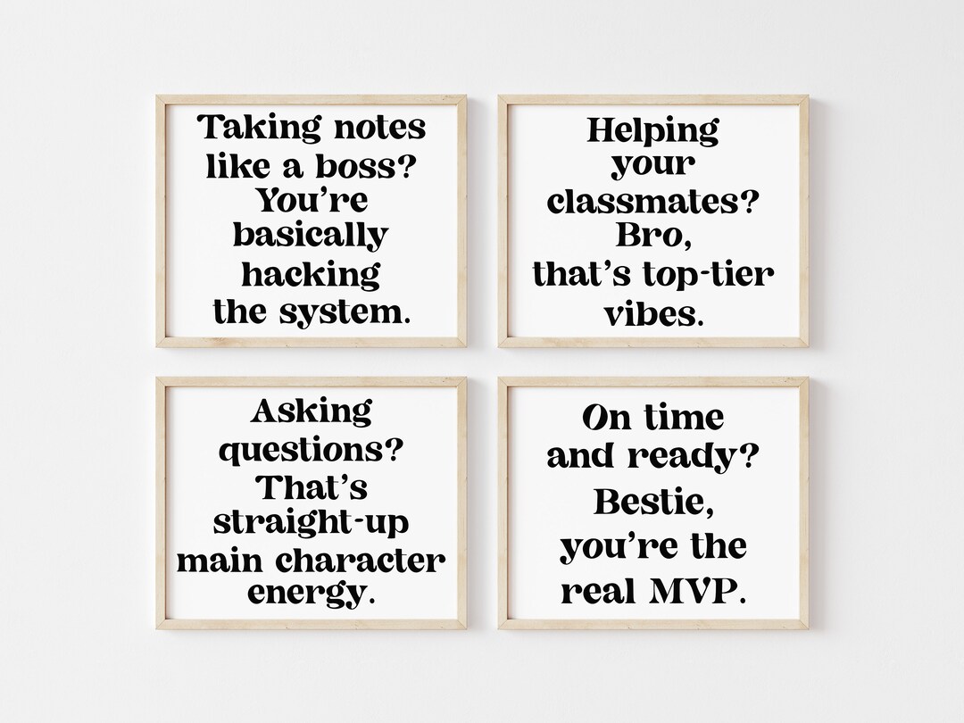 Gen Z Classroom Poster Set: Funny Teen Wall Art (digital Download) - Etsy