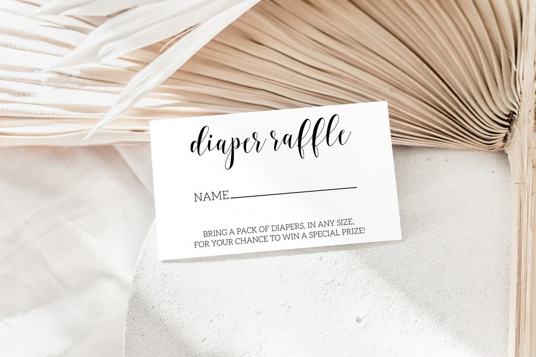 Diaper Raffle Tickets Instant Download, Baby Shower Invitation Insert ...