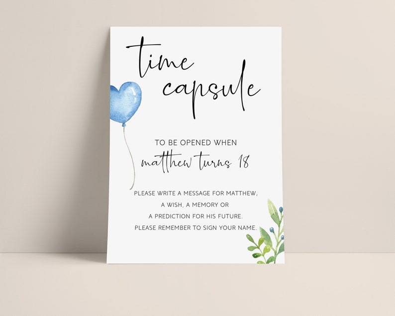 Time Capsule Sign Ideas Time Capsule Cards Printable Time - Etsy