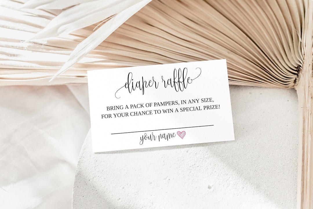 Editable Diaper Raffle Ticket Template: Baby Shower Insert (digital ...