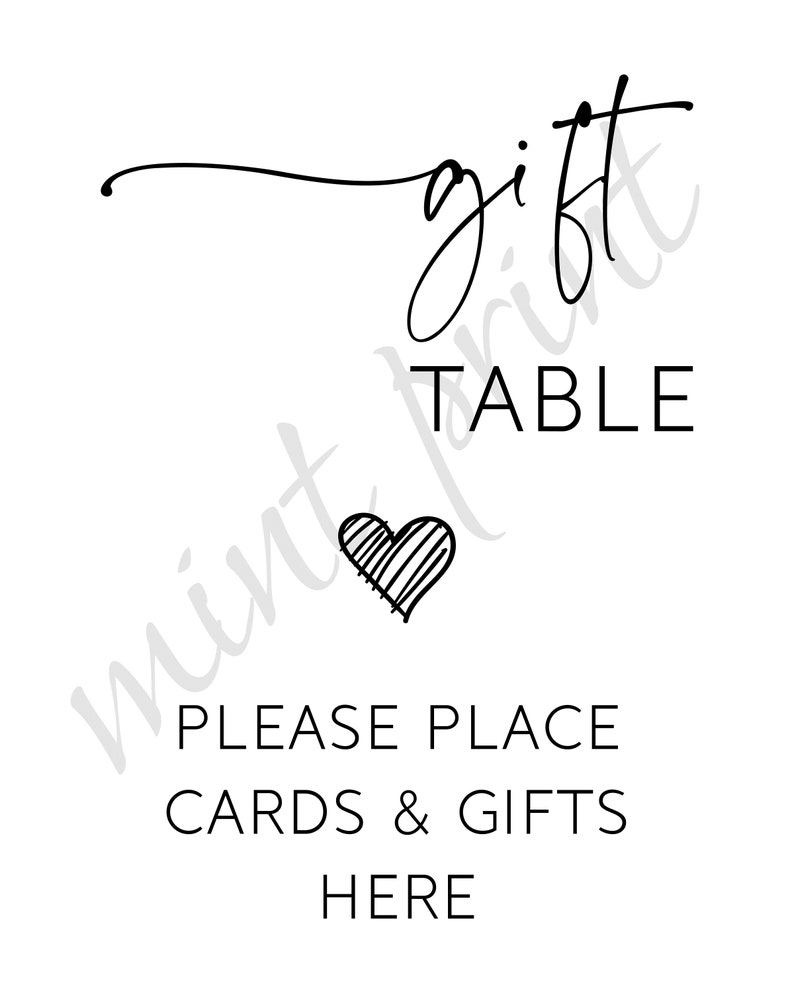 Modern Gift Table Sign Ideas, Please Place Cards & Gifts Here, for Baby ...