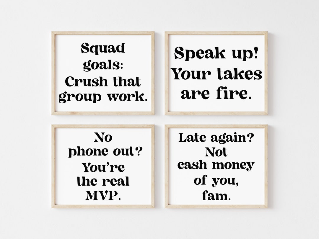 4-pack Gen Z Classroom Posters, Trendy Classroom Decor, Science ...