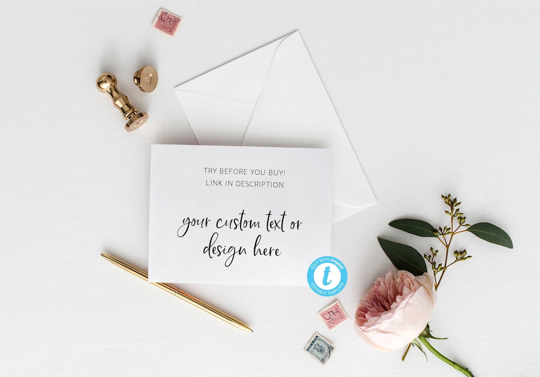 Editable Greeting Card Template: Print at Home Cards (digital Download ...