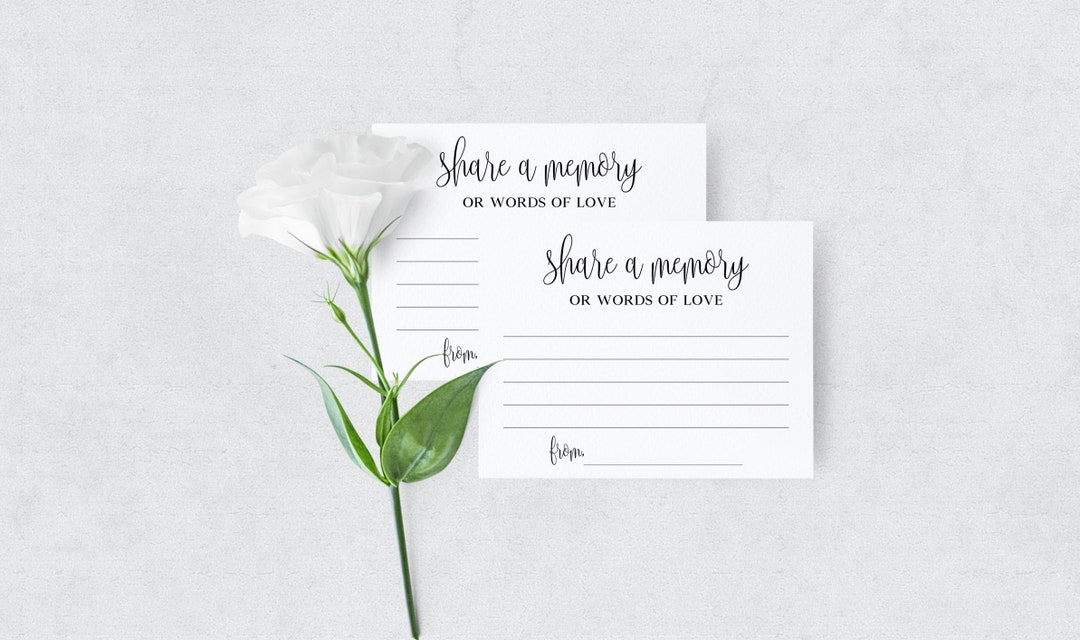 Share a Memory Card for Celebration of Life Share a Memory or - Etsy