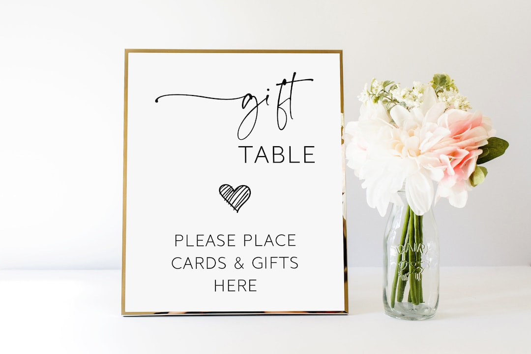 Modern Gift Table Sign Ideas, Please Place Cards & Gifts Here, for Baby ...