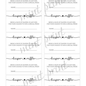 Diaper Raffle Tickets Printable, Diaper Raffle Ticket Wording, Diaper ...
