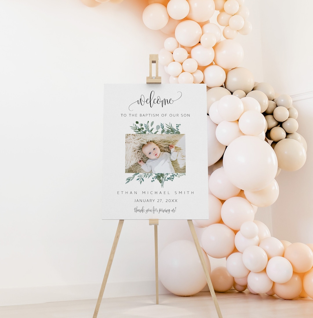 Baptism Welcome Sign Custom, Baptism Welcome Sign Template, Christening ...