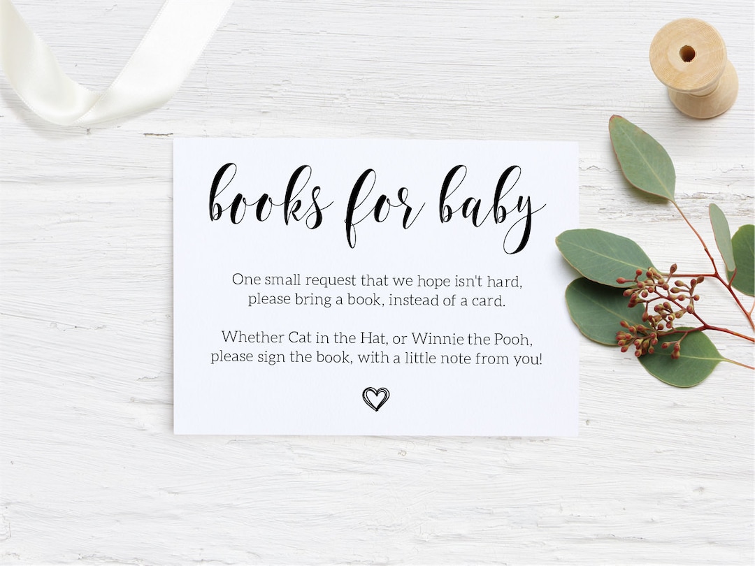 Books for Baby Wording, Book for Baby Shower Instead of Card, Book ...