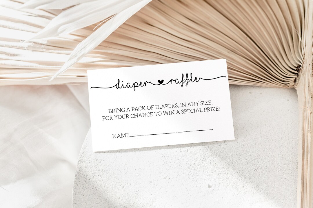 Editable Diaper Raffle Ticket, Personalized Diaper Raffle Invitation ...