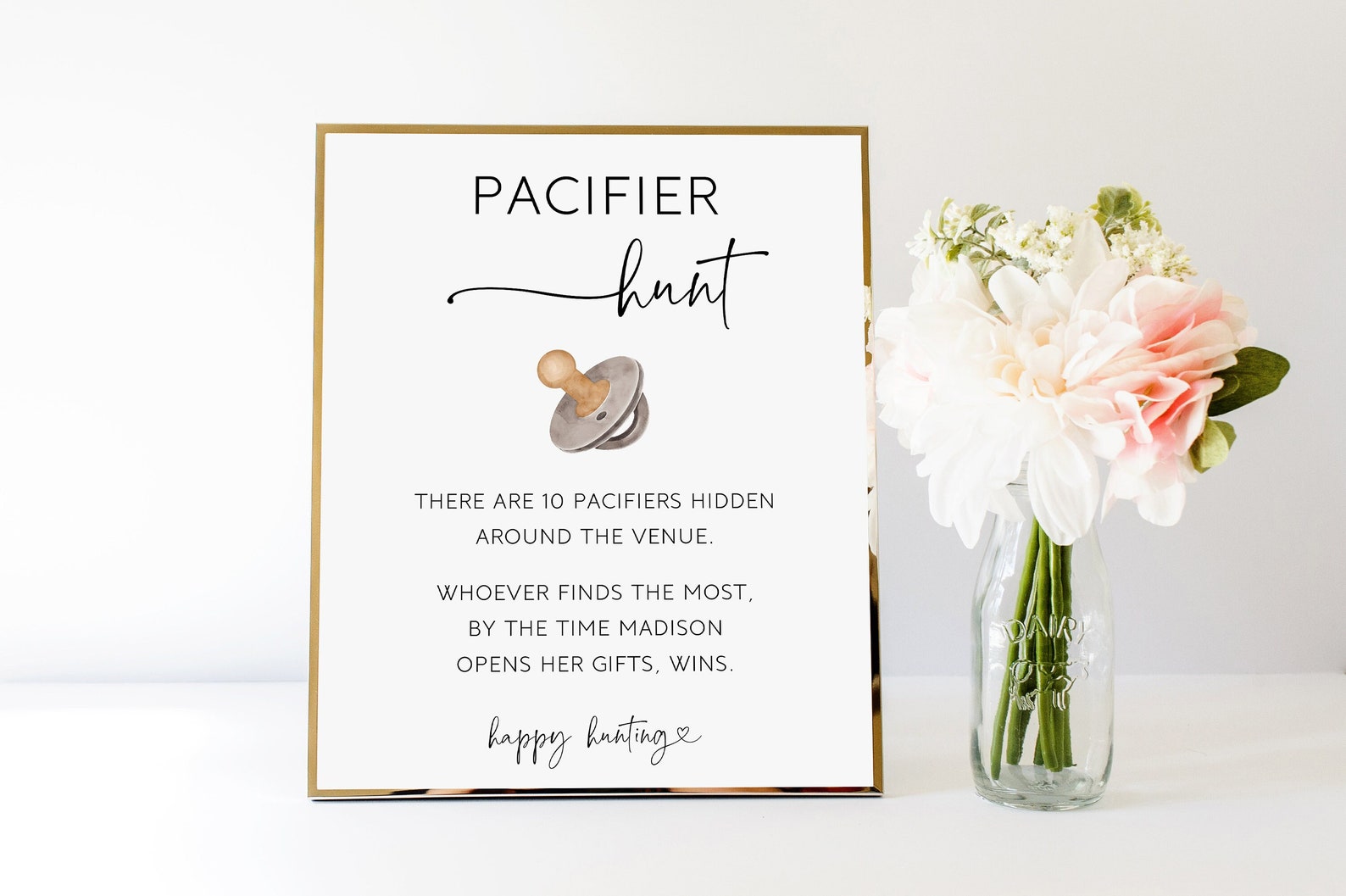 Editable Pacifier Hunt Baby Shower Game Sign (digital Download) - Etsy