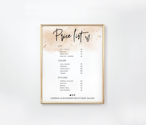 Price List Design Inspiration
