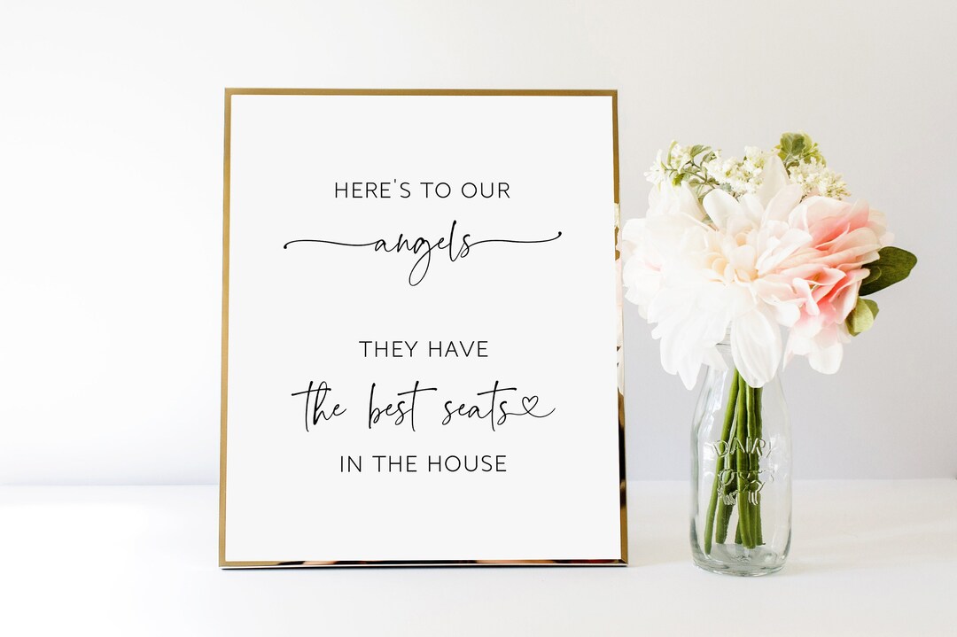 Here's to Our Angels Sign, in Loving Memory Wedding Sign, Remembering A ...