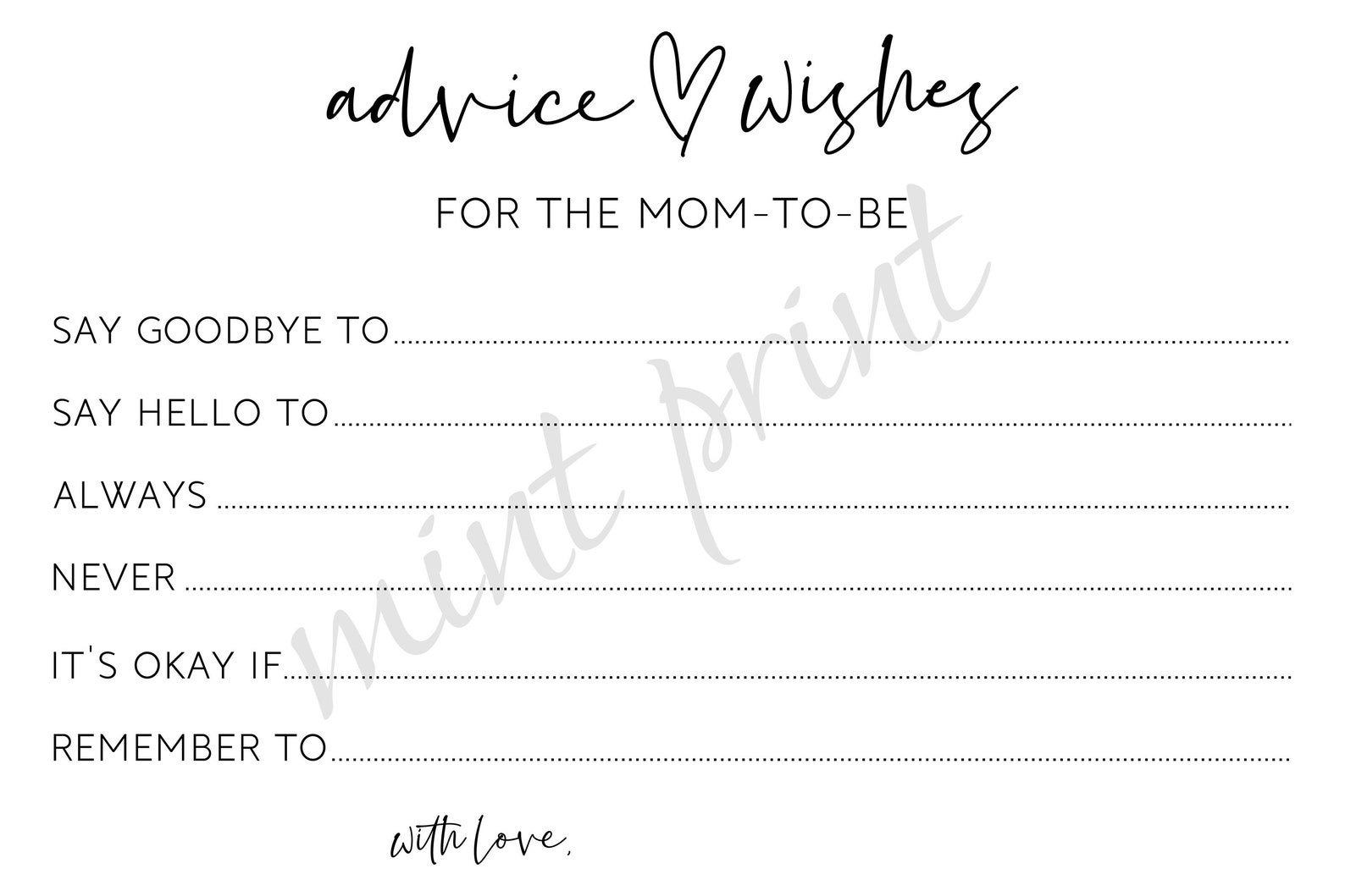 Advice for the Mom to Be Cards, Advice for the Mommy to Be, Baby Shower ...