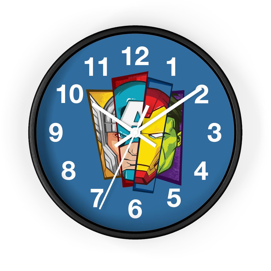 Marvel Inspired Wall Clock, Avengers Clock, Captain America Clock, Iron ...