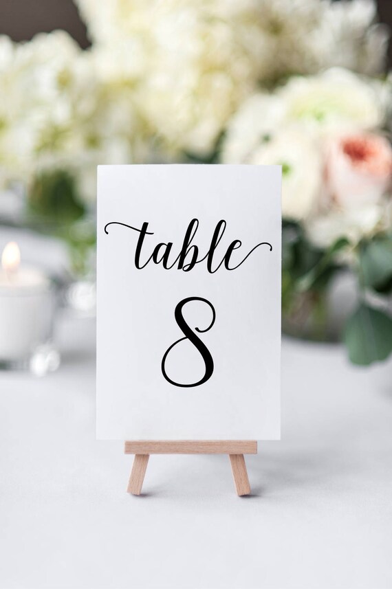 Calendars & Planners Table Numbers Printable 4x6 Modern Table Markers ...