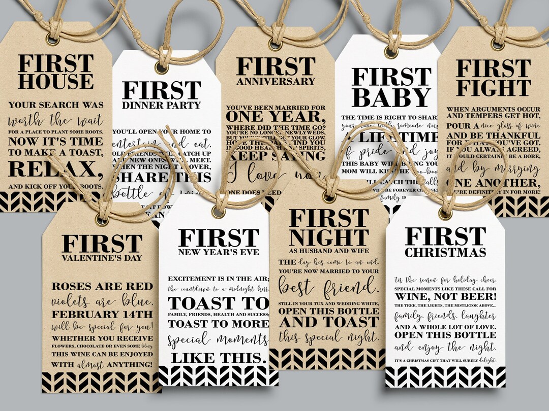 9 Milestone Wine Labels Printable, Bridal Shower Gift, Milestone Wine ...