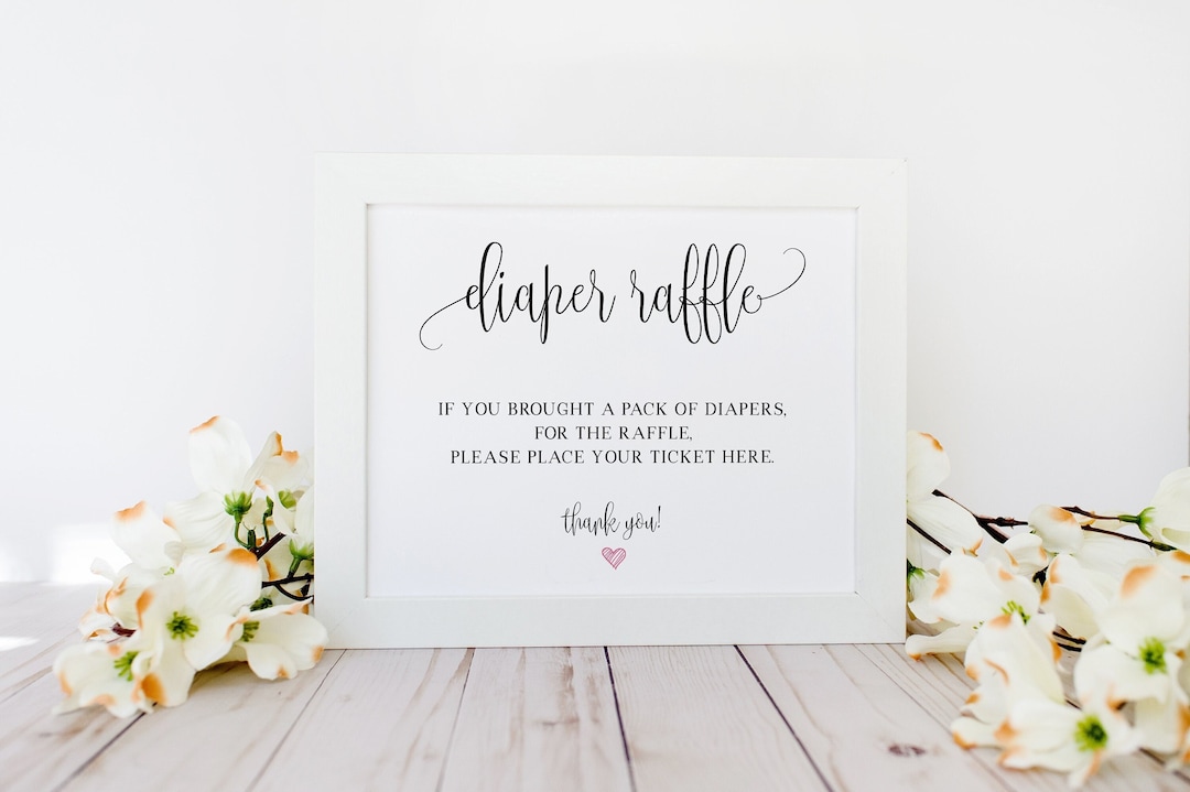 Editable Diaper Raffle Sign Printable, Custom Diaper Raffle Sign ...