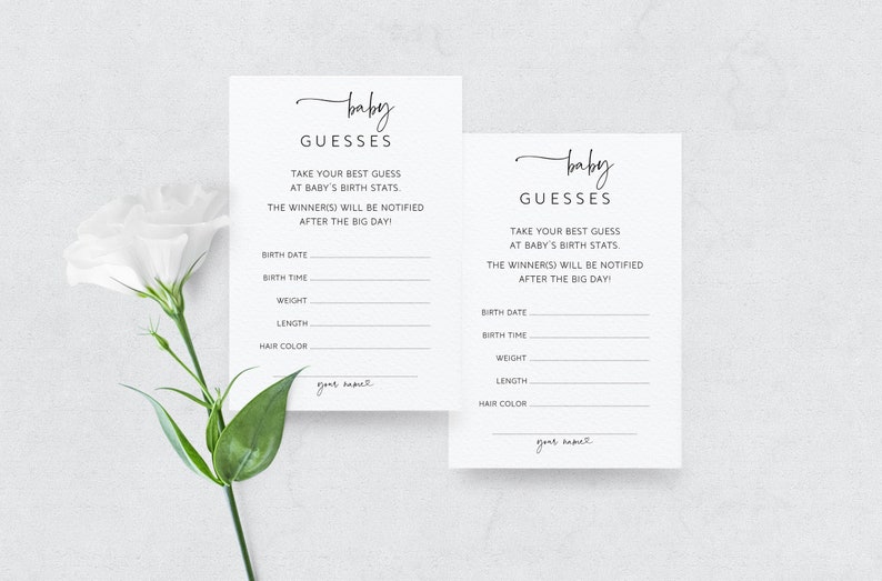 Baby Guesses Cards Due Date Calendar Baby Shower Baby Guess - Etsy