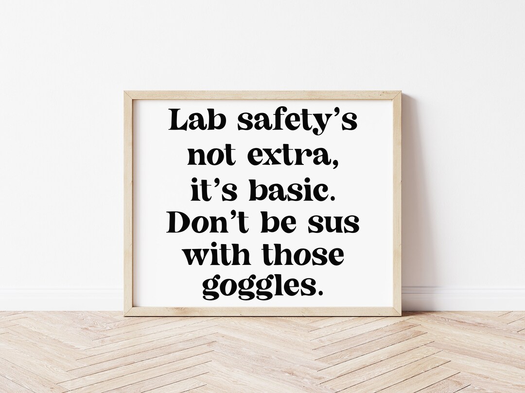 Science Classroom Art, Trendy Classroom Decor, Funny Science Lab Safety ...