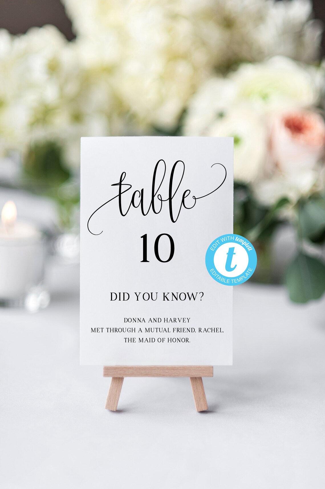 Editable Fun Facts for Wedding Table Number Did You Know Game - Etsy