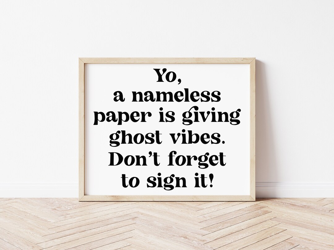 Funny Classroom Poster, Funny Gen Z Classroom Signs, Name on Paper Sign ...