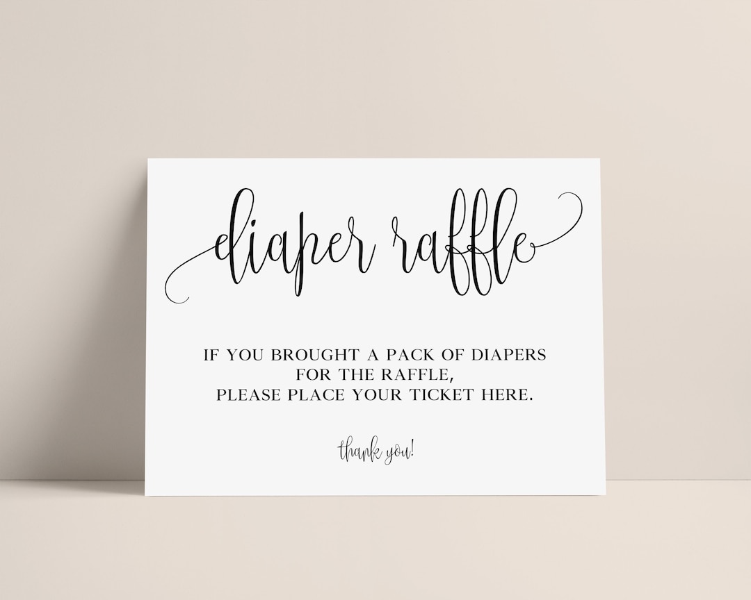 Diaper Raffle Sign Printable: Baby Shower Table Decor (PDF & JPG) - Etsy