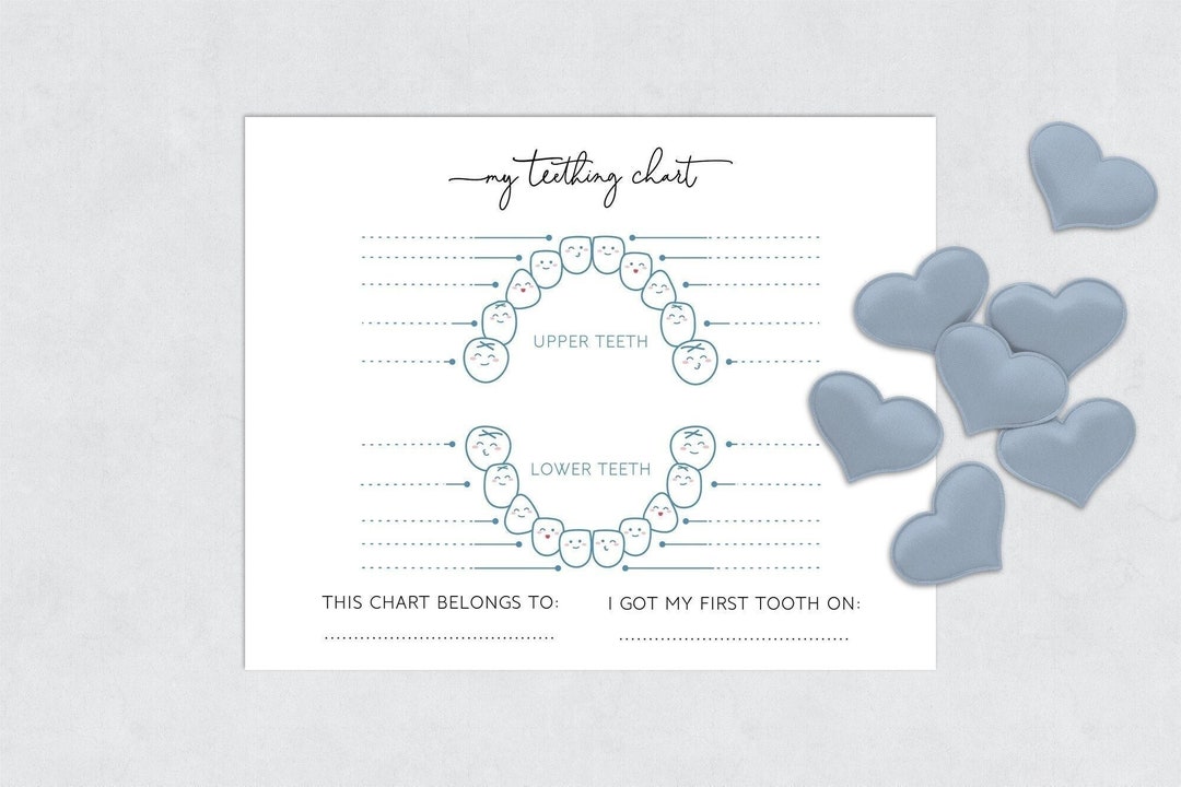 Baby Teething Chart, Baby Tooth Record, Keepsake Chart, Baby Book Chart ...