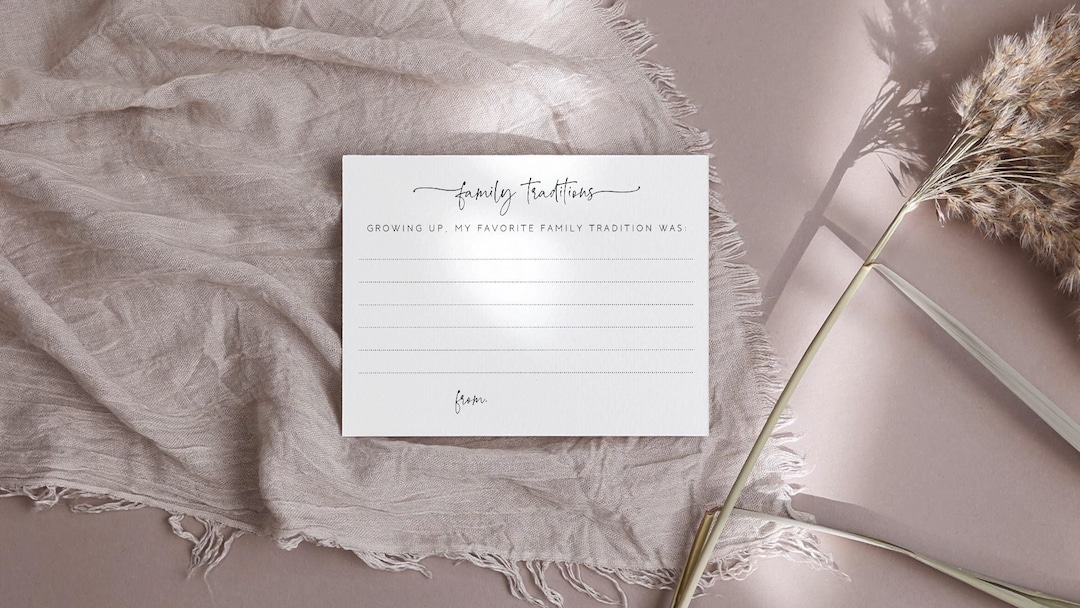 Family Traditions Baby Shower, Family Tradition Cards, Favorite Family ...