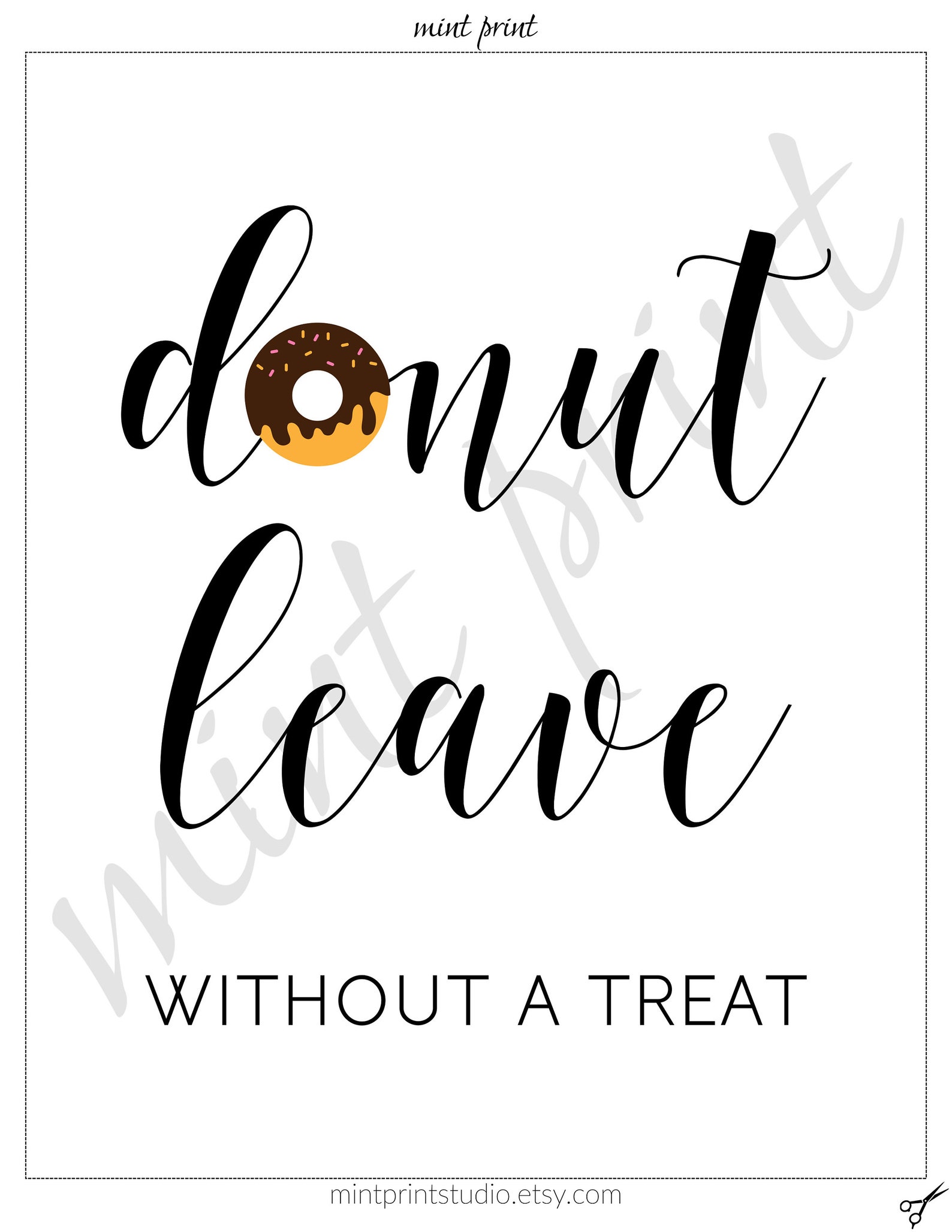 Donut Leave Sign: Wedding, Shower, Party Decor (PDF & JPG) - Etsy