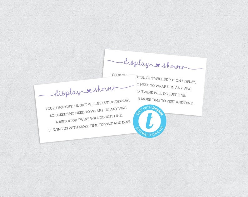 Editable Display Shower Insert Card: Unwrapped Gift Request (digital ...
