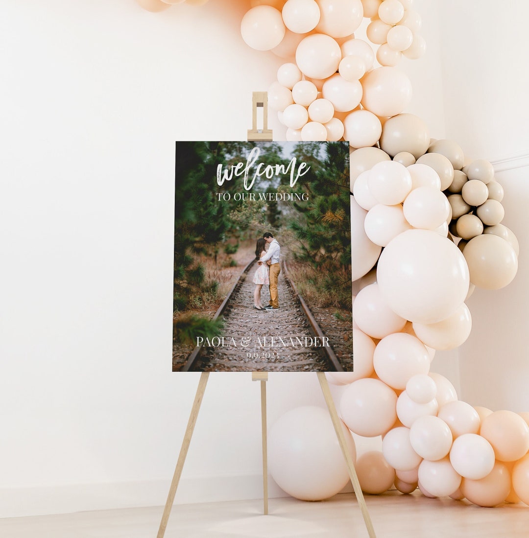 Editable Welcome to Our Wedding Sign, Modern Calligraphy Welcome to Our ...