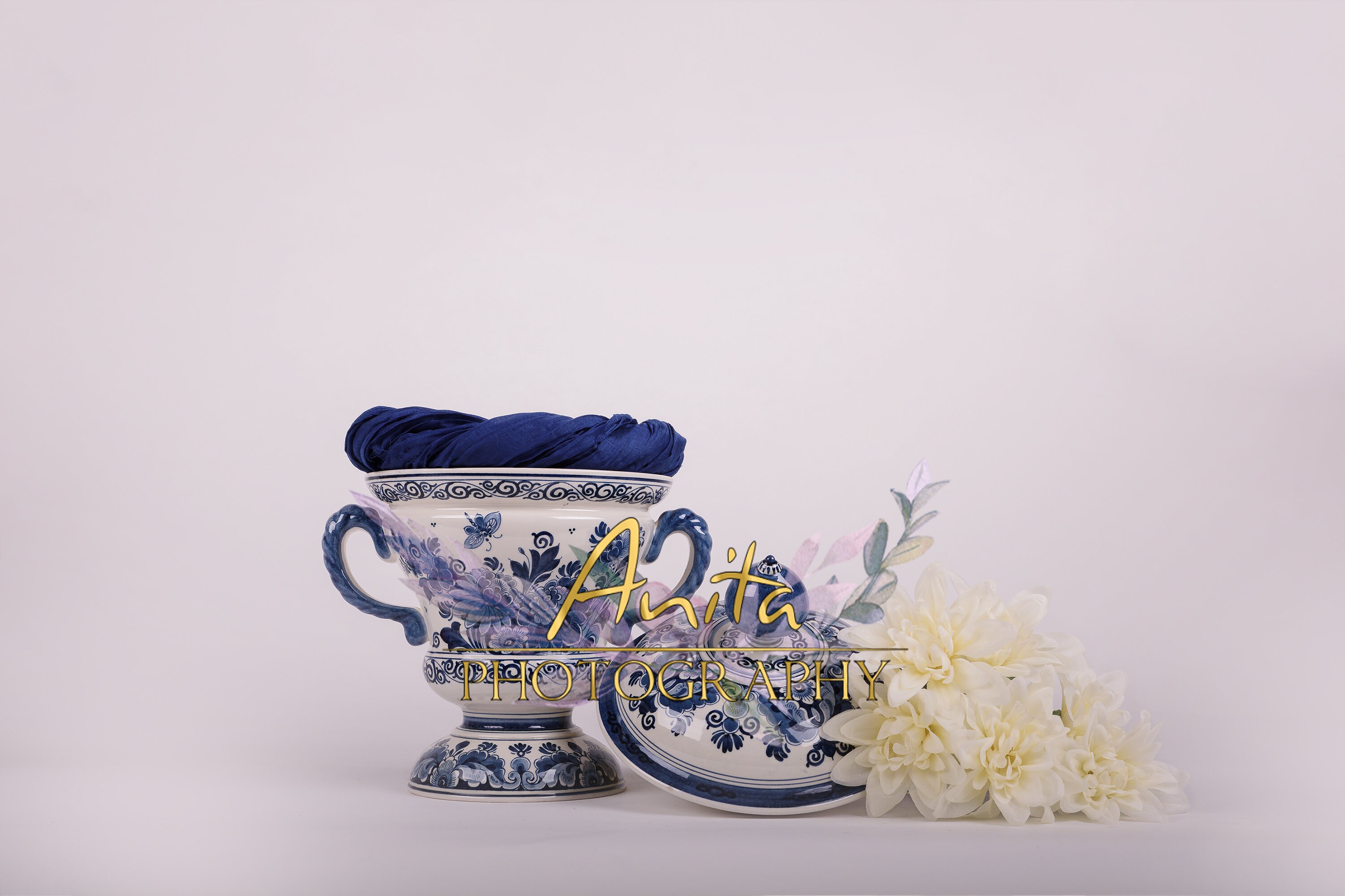 Real Delft Blue Newborn Backdrop 2 Variations - Etsy