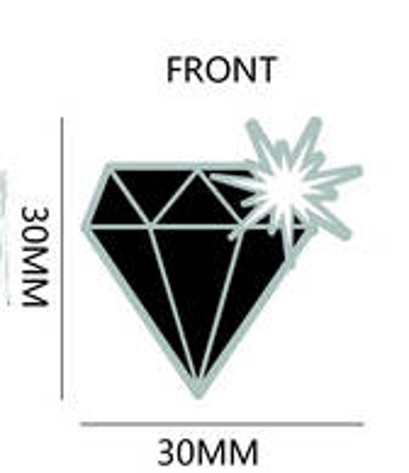 Glitter Black Diamond Gem, Jewel, Enamel Pin Badge, Soft Enamel, Tattoo ...