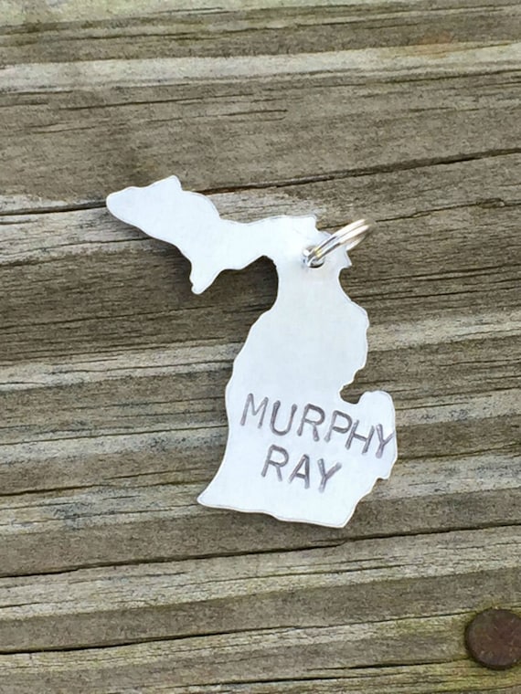 State of Michigan or Select Your State Pet Name Tag Medium - Etsy