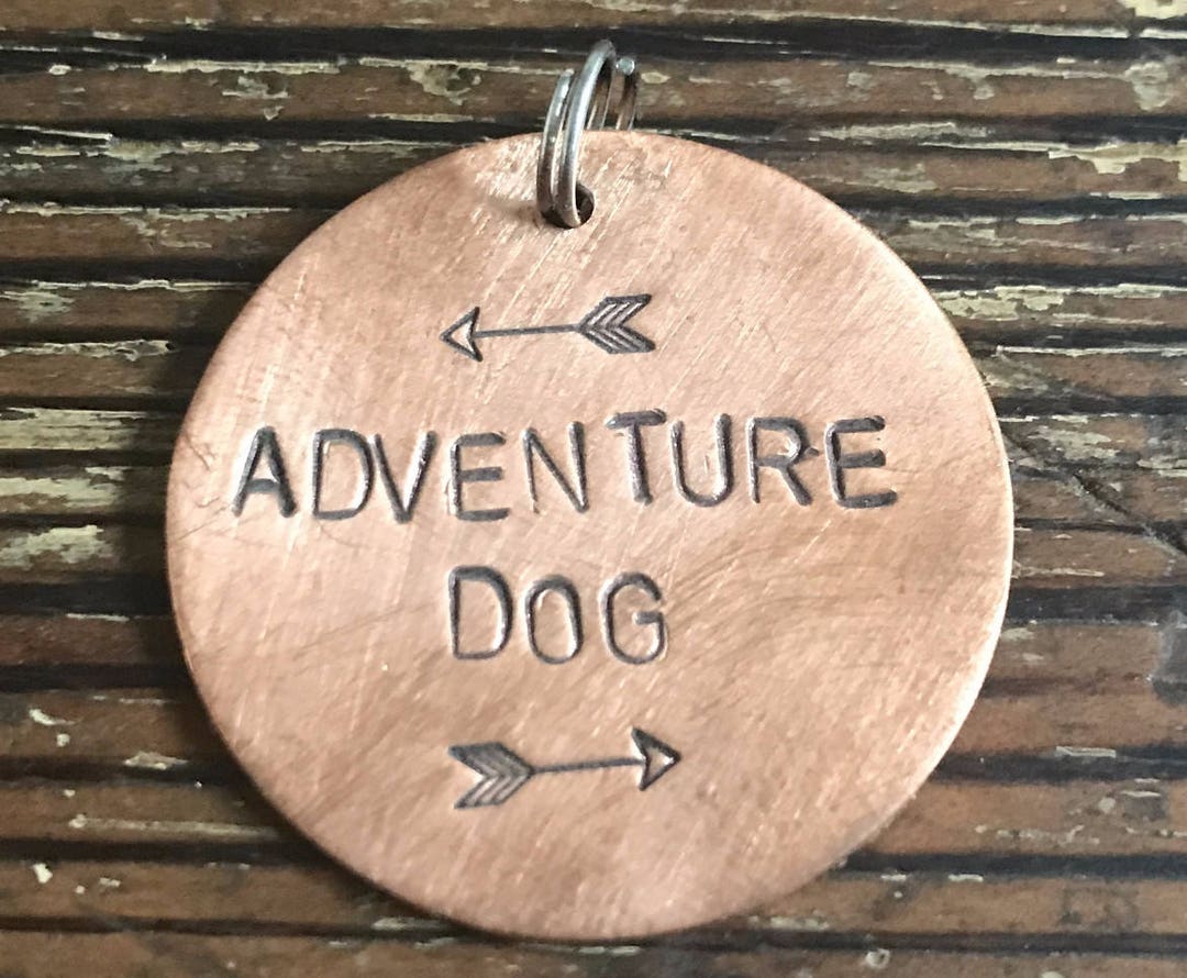 Adventure Dog - Large 1 1/4" Custom Pet Id Tag - Personalized Hand ...