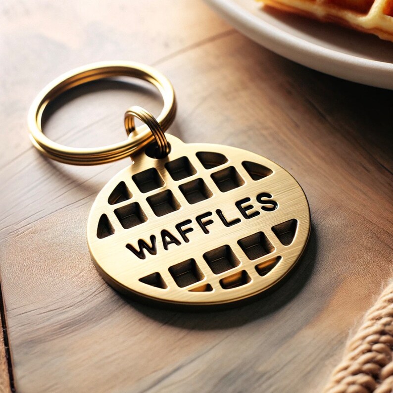 Pet ID Tag Waffles Shaped, Personalized Name Tag for Dogs, Name Phone ...