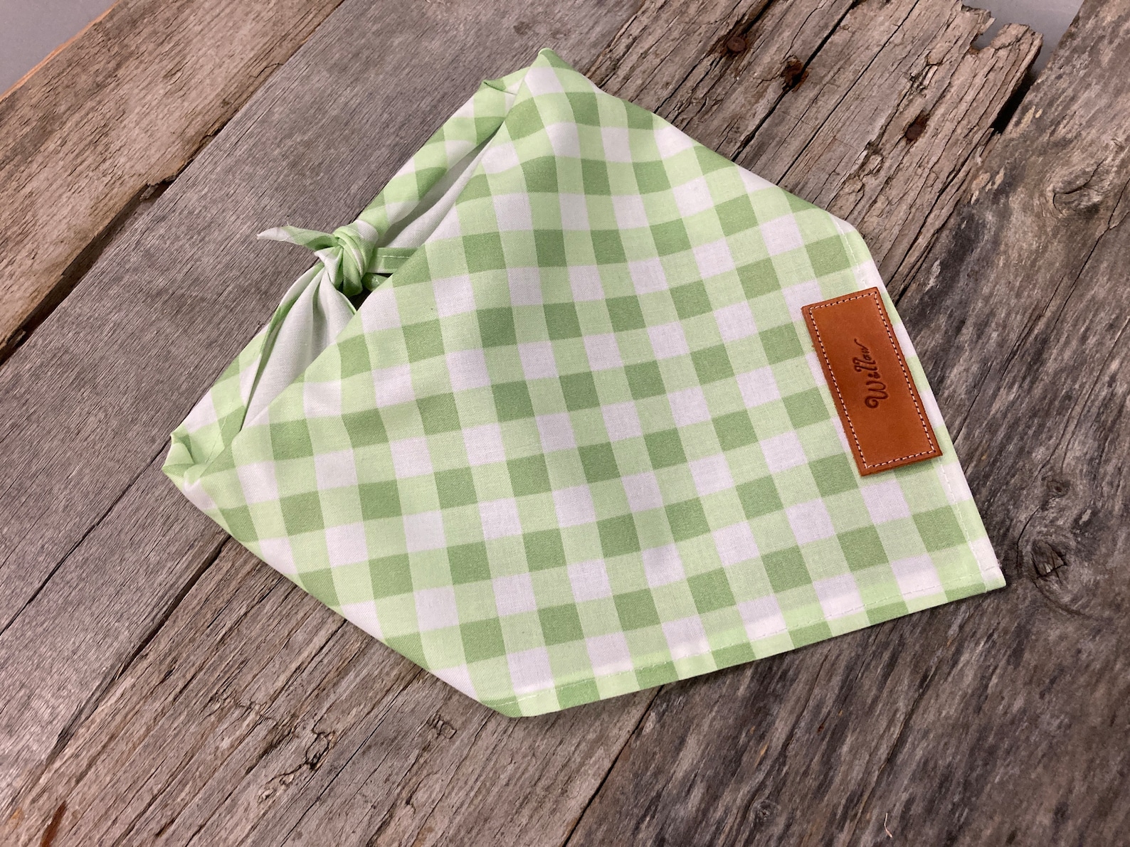 Dog Bandana, Preppy Green White Checks, Bandana Personalized Name Boy ...