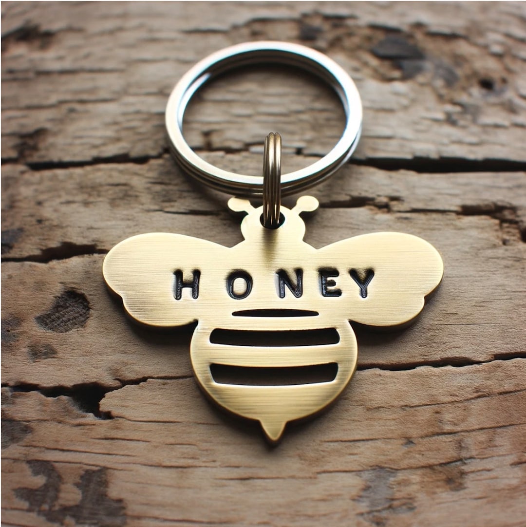 Honey Bee Shaped Dog Tag – Custom Engraved Pet ID Tag for Dogs, Cute ...